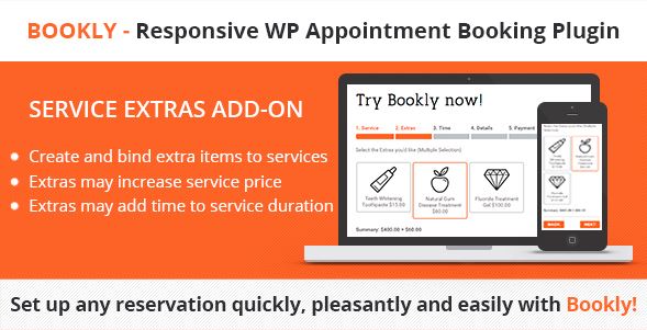Bookly Service Extras (Add-on) - Free Download - Woothemes Plugins