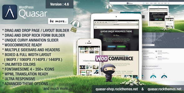 Quasar - WordPress Theme with Animation Builder - Free Download - Woothemes Plugins